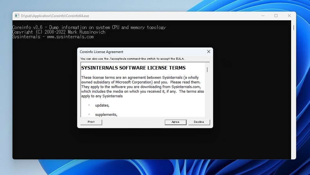 Coreinfo - "POPCNT"がサポートされているかどうかも一目瞭然。CPUの詳細情報を表示することができるSysinternalsツール | ソフトアンテナ