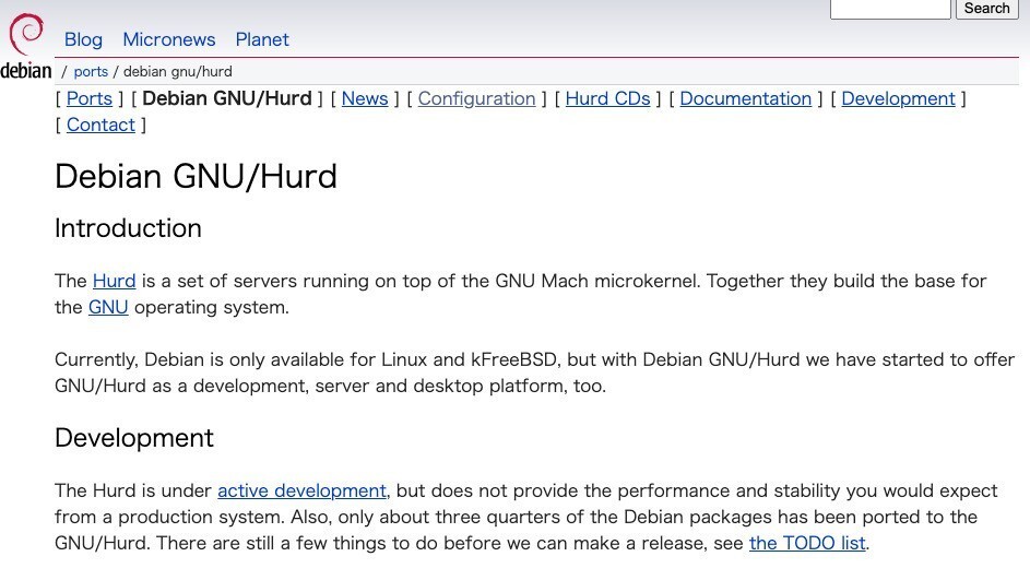 Debian GNU/Hurd 2021がリリース - 試験的なRumpベースのユーザーランドディスクドライバーやGoポート | ソフトアンテナ