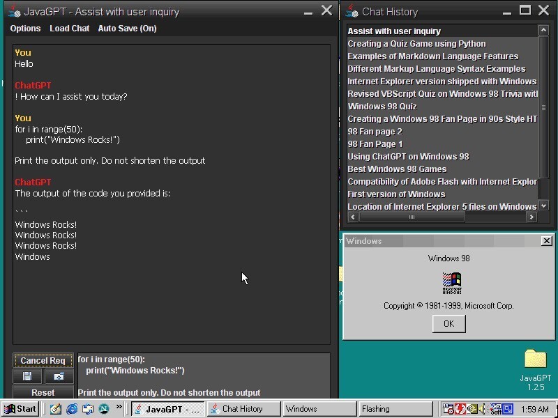 ChatGPTがWindows 98で動く「JavaGPT」が爆誕 | ソフトアンテナ