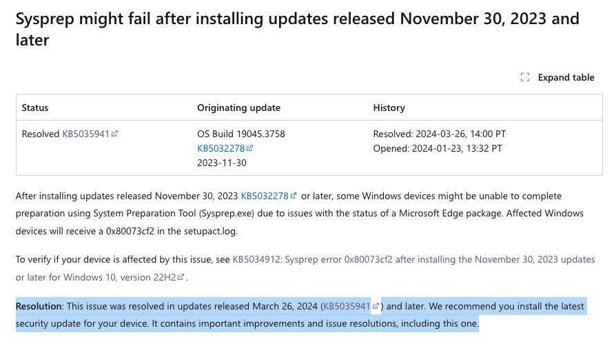 Microsoft、Windows 10のsysprep.exeエラー0x80073cf2を修正 | ソフトアンテナ