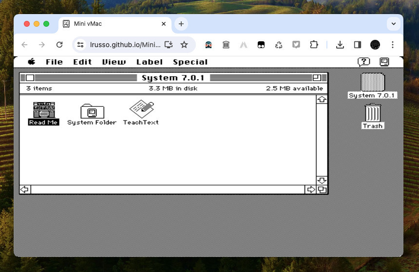 MinivMac - Webブラウザで実行できるSystem 7 Macエミュレーター | ソフトアンテナ