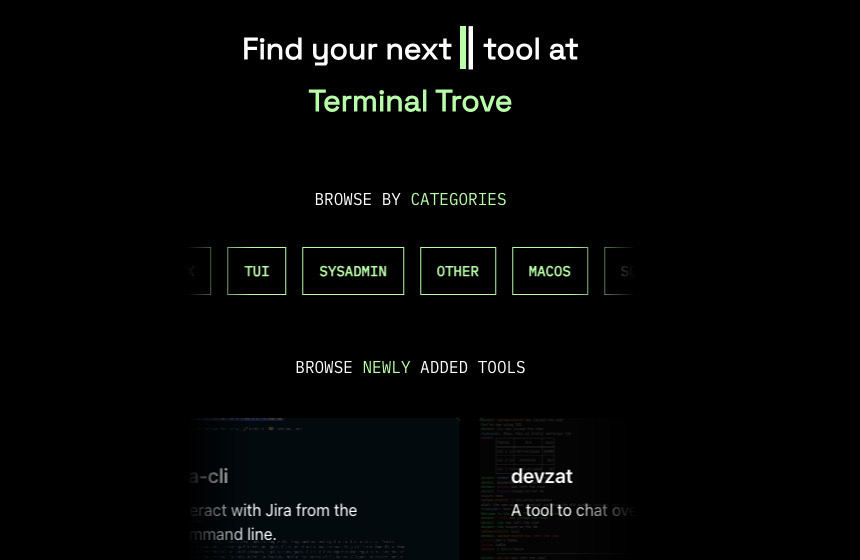 Terminal Trove - ターミナルで動作するコマンドラインツールのコレクション | ソフトアンテナ