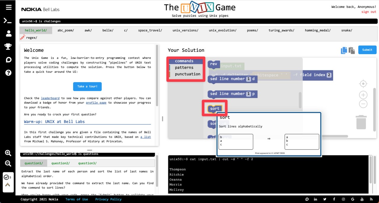 The UNIX Game - UNIXの奥義を身につけることができるかもしれないパイプクイズゲーム | ソフトアンテナ