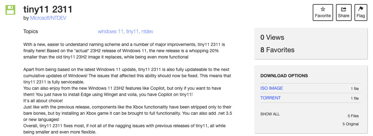 tiny11 2311がリリース - 超軽量版のWindows 11 Version 23H2 | ソフトアンテナ