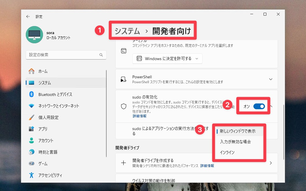 Windows 11 Version 24H2で「sudo」を使用する方法 | ソフトアンテナ