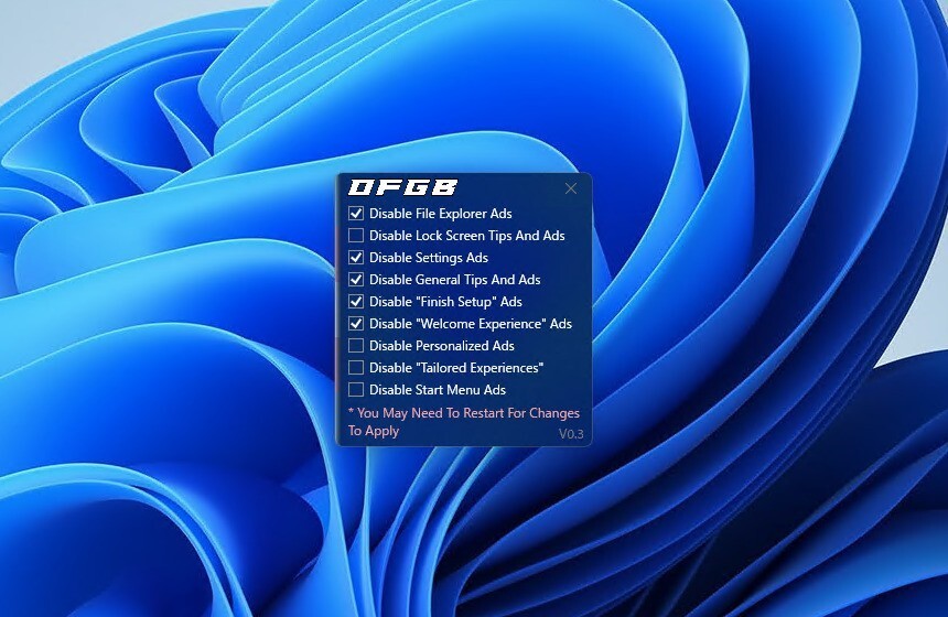 Windows 11の広告を削除するシンプルなアプリ「OFGB」が爆誕 | ソフトアンテナ