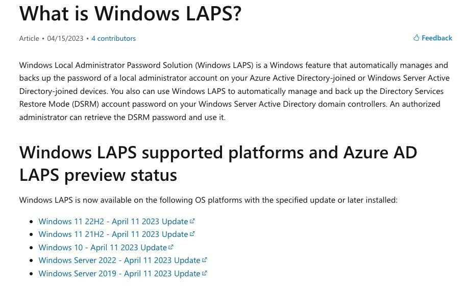 Microsoft、Windows LAPSの互換性問題を警告 | ソフトアンテナ