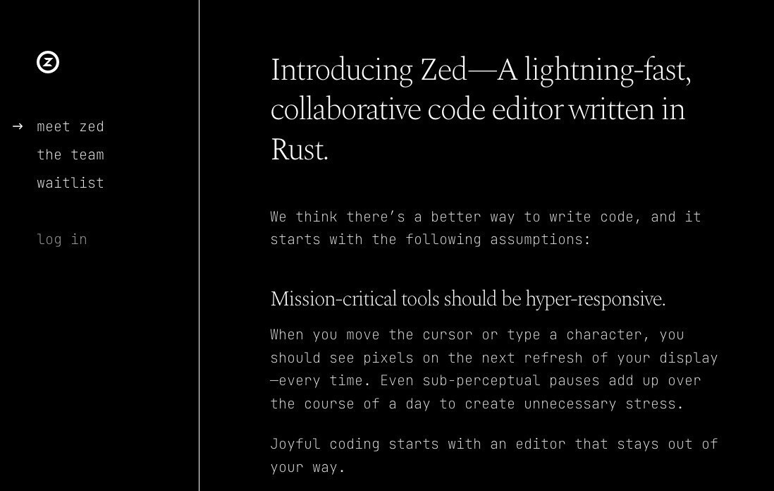 Atom開発チームによる超高速Rust製エディタ「Zed」が爆誕へ | ソフトアンテナ